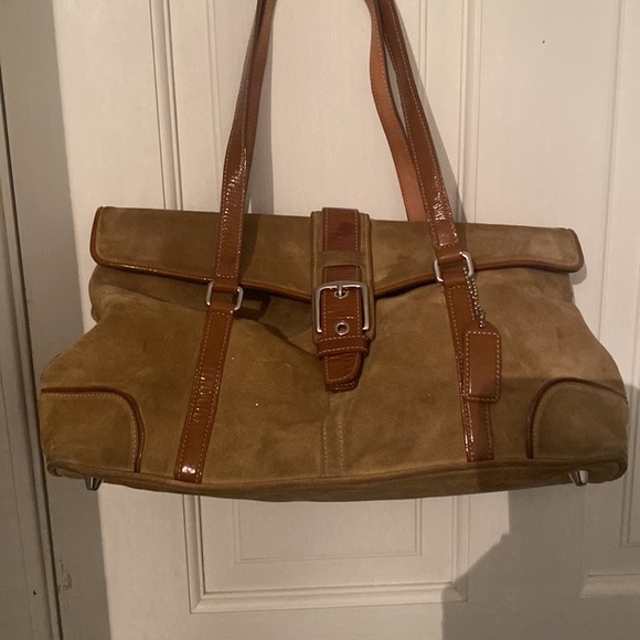 Coach | Bags | Vintage Authentic Coach Suede Brown Leather Bag | Poshmark